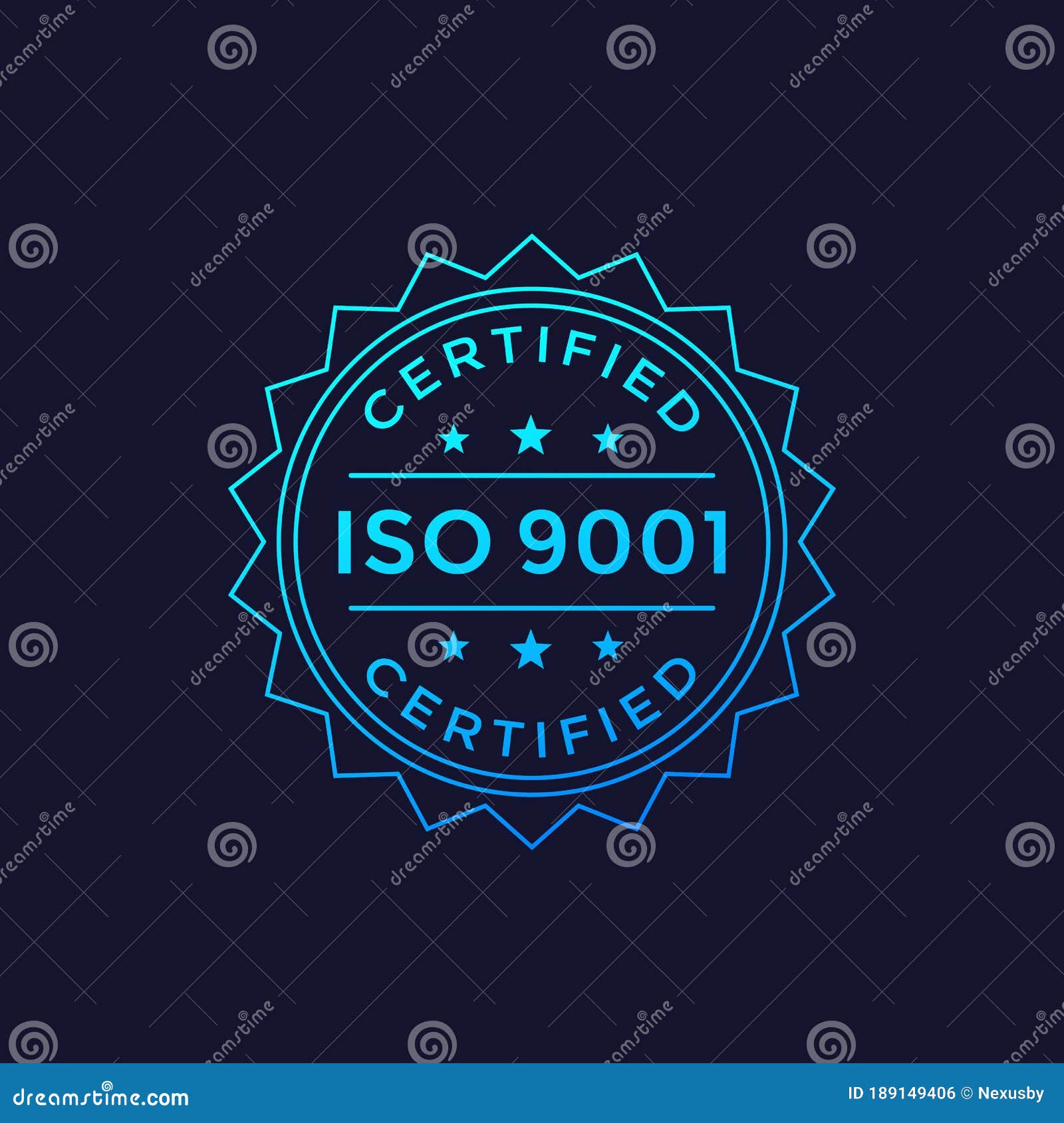 ISO 9001 Badge Design, Vector Label Stock Illustration - Illustration ...
