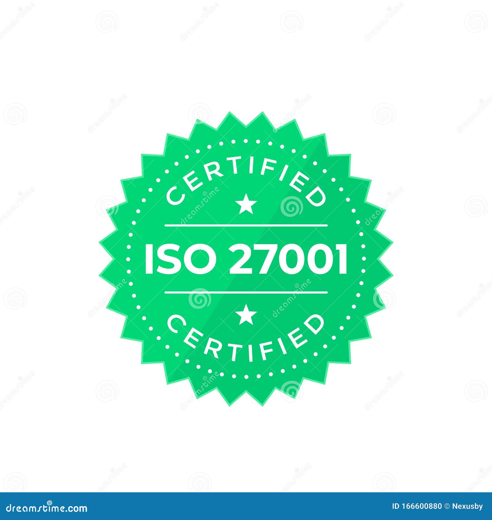 ISO 27001 badge, vector stock vector. Illustration of 27001 - 166600880