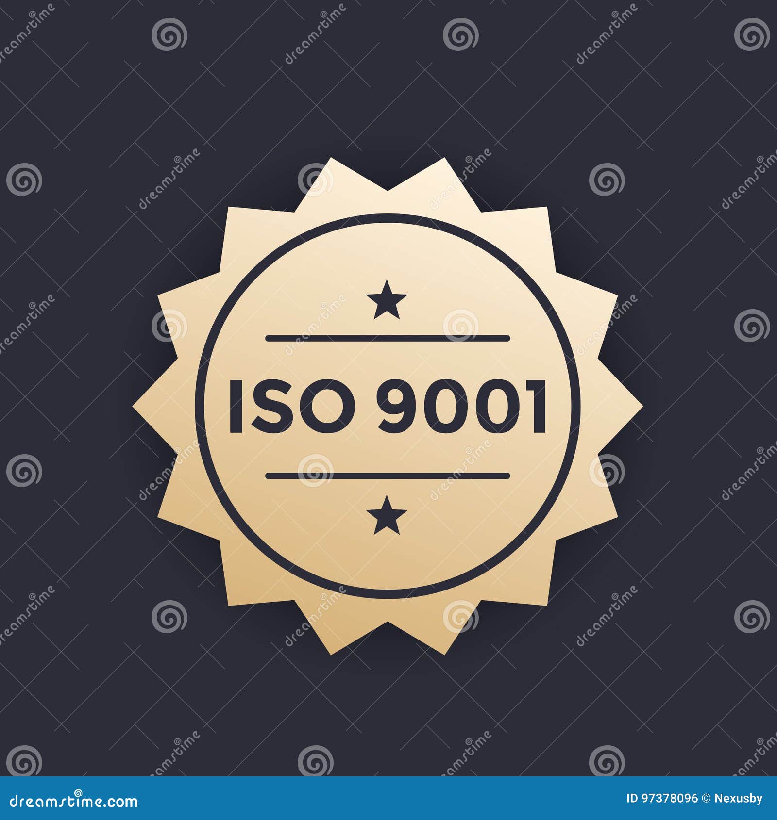 ISO 9001 Badge, Vector Label Stock Vector - Illustration of guarantee ...
