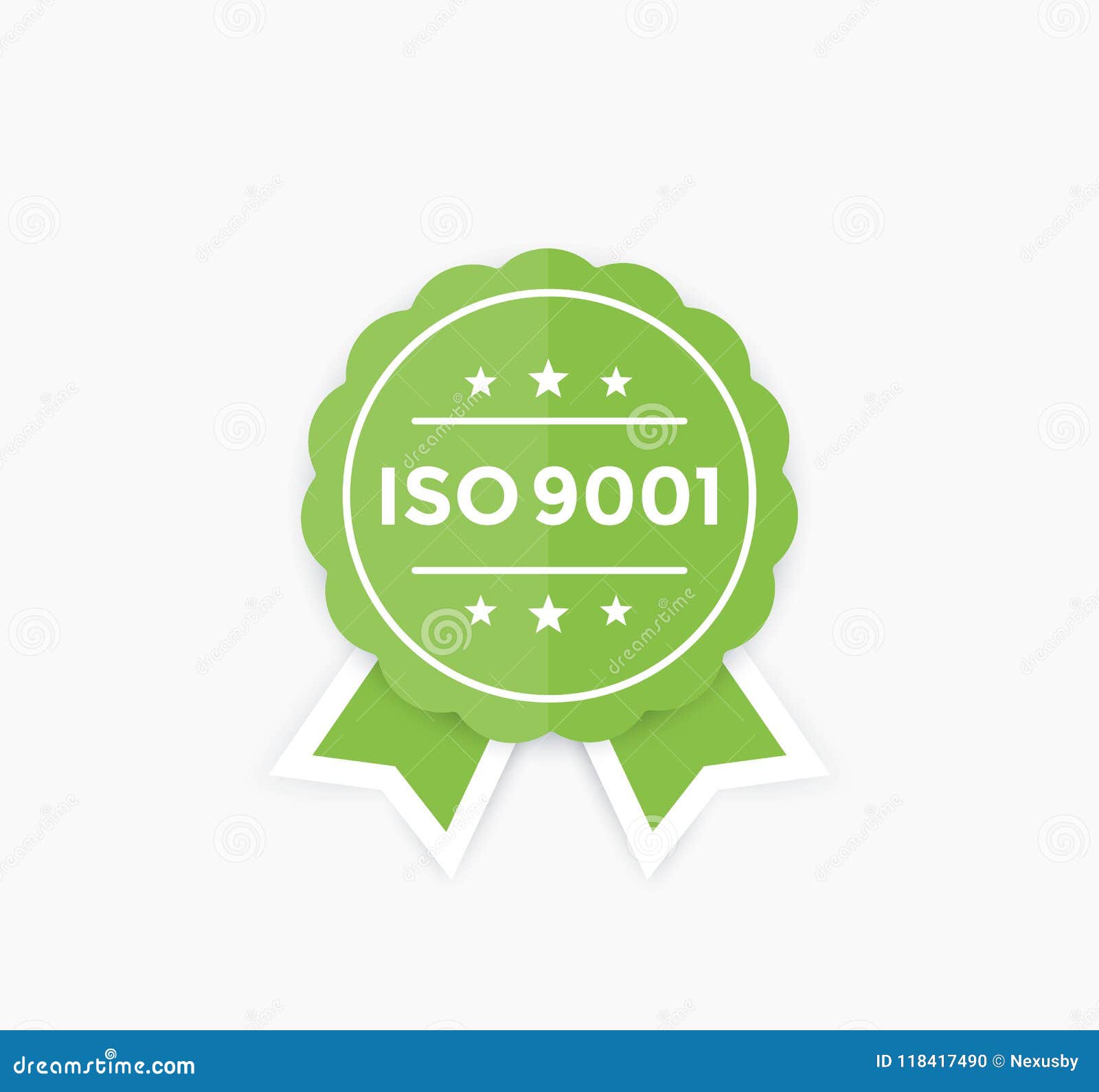 Iso 9001 Badge On White Stock Photo | CartoonDealer.com #303418920
