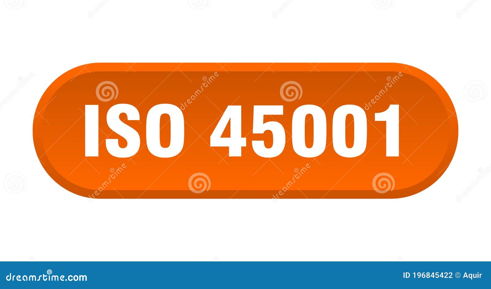 Iso 45001 Button. Rounded Sign on White Background Stock Vector ...