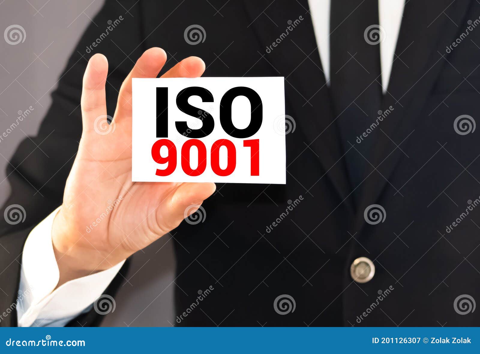 ISO 9001 on card stock image. Image of business, professional - 201126307