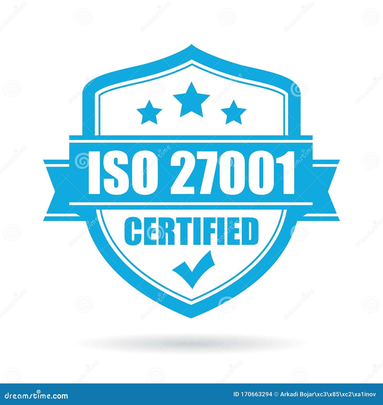 Iso 27001 Certicied Blue Icon Stock Vector - Illustration of imprint ...