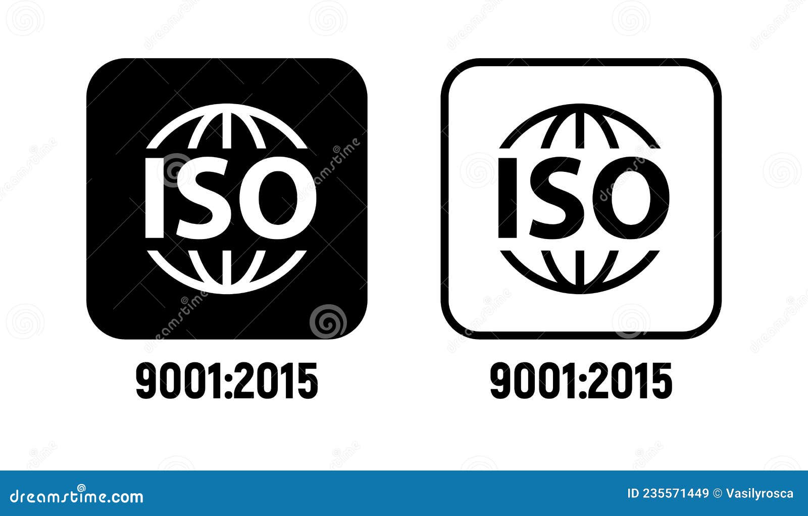 ISO 9001 2015 Certificate Icon Badge. ISO Standard Sign Vector Symbol ...