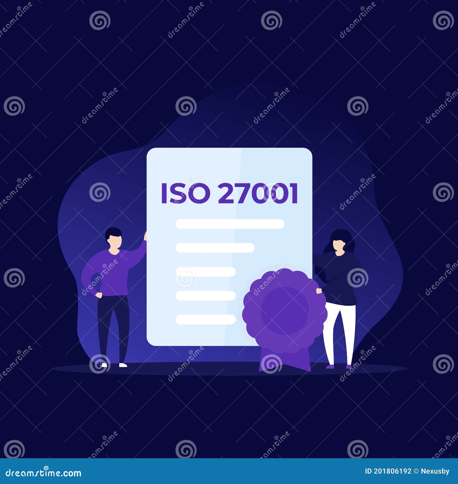 ISO 27001 Certificate and People, Vector Stock Vector - Illustration of ...