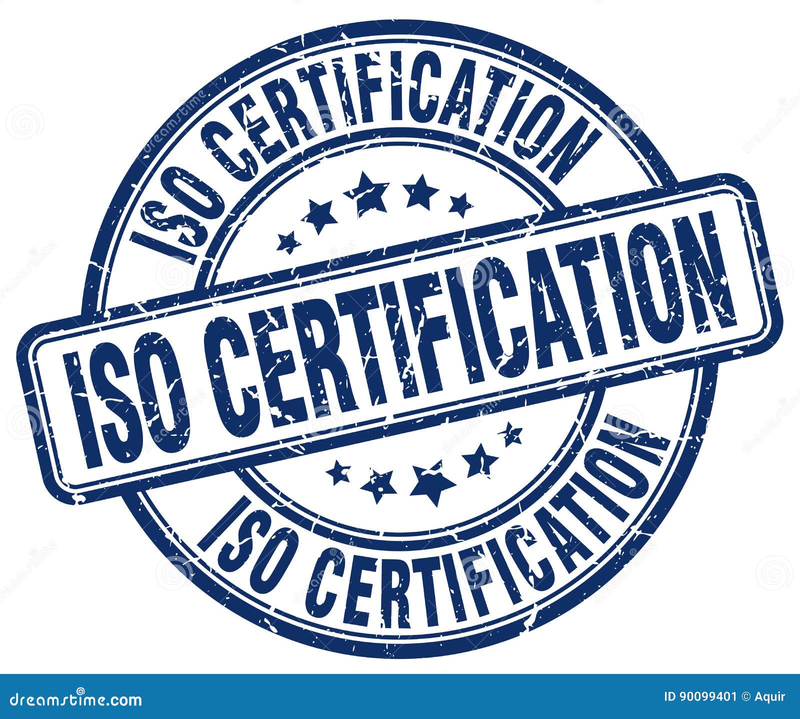 Iso Certification Blue Stamp Stock Vector - Illustration of white ...