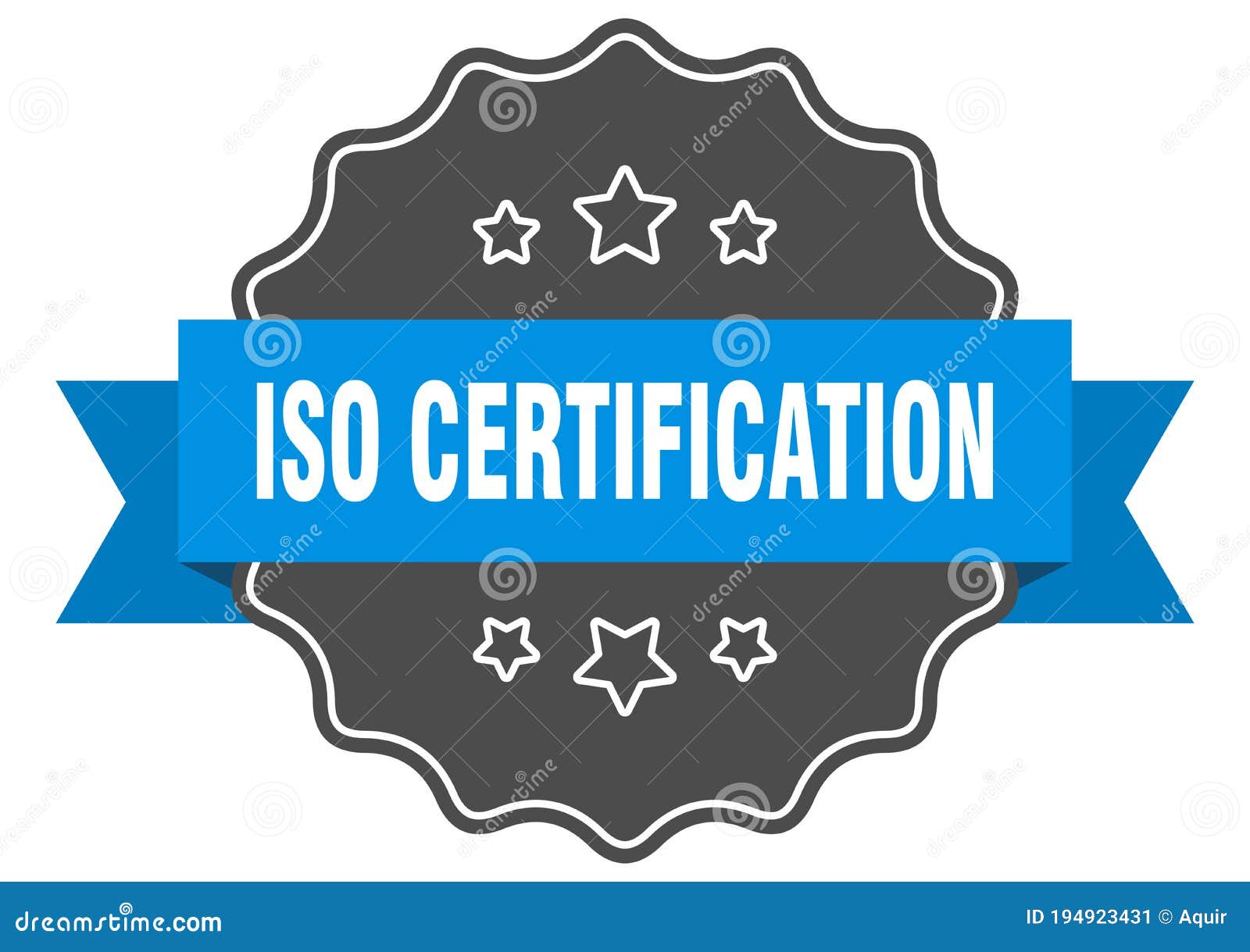 Iso certification label stock vector. Illustration of banner - 194923431