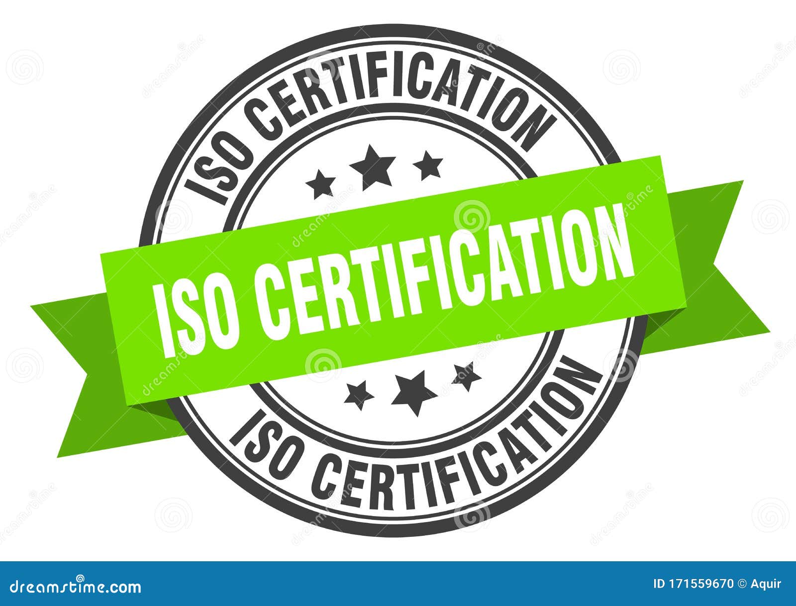 Iso Certification Label. Iso Certification Round Band Sign Stock Vector ...