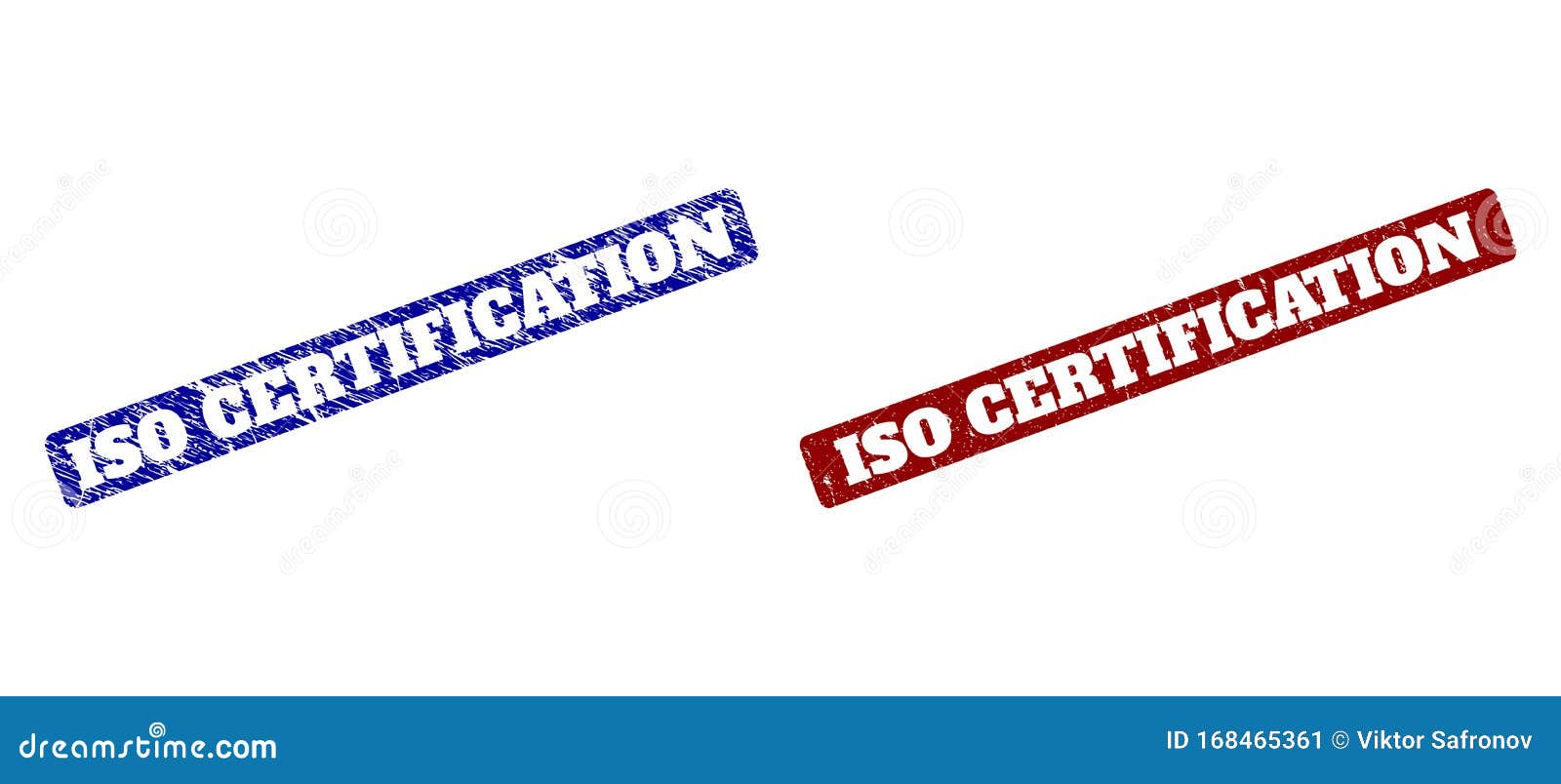 ISO CERTIFICATION Red Rounded Rough Rectangular Stamp Seal With Grunge Textures Cartoon Vector ...