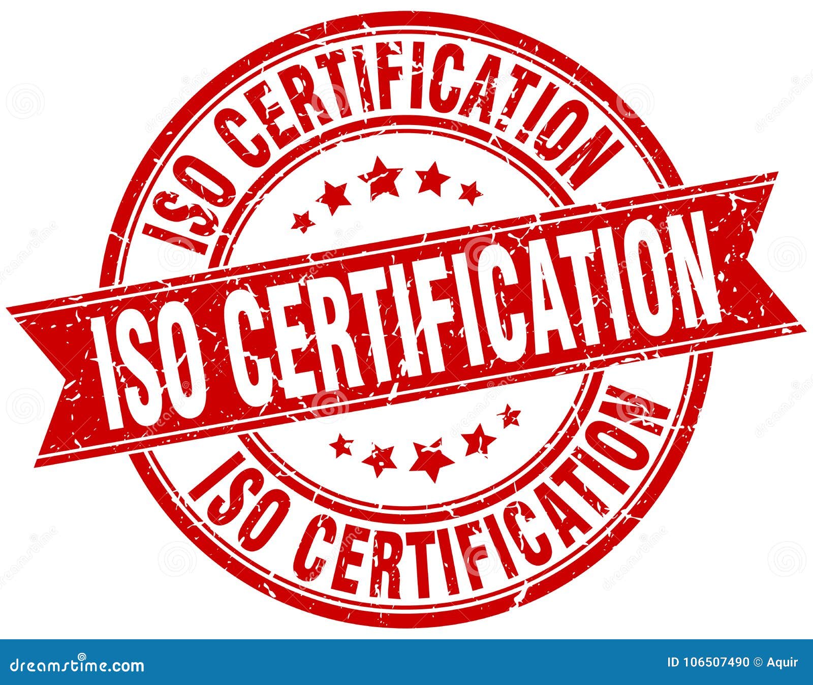 Iso certification stamp stock vector. Illustration of rubber - 106507490