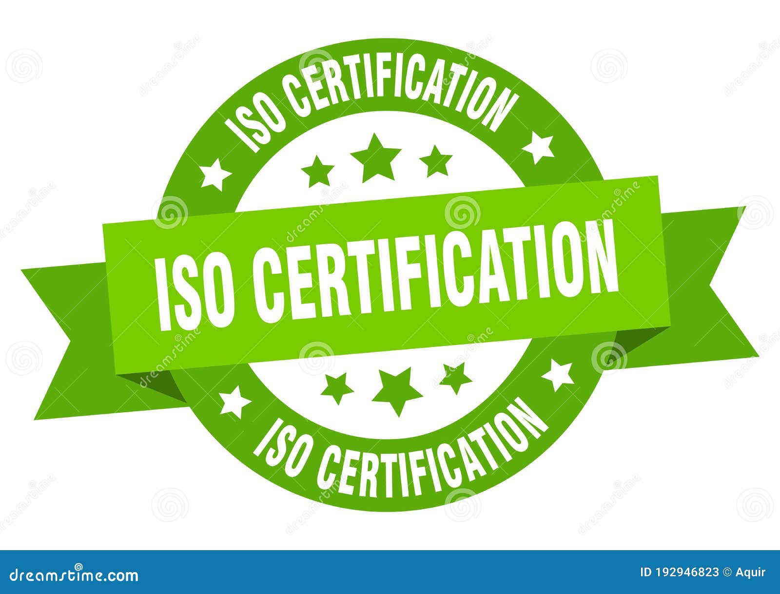 Iso Certification Round Ribbon Isolated Label. Iso Certification Sign ...