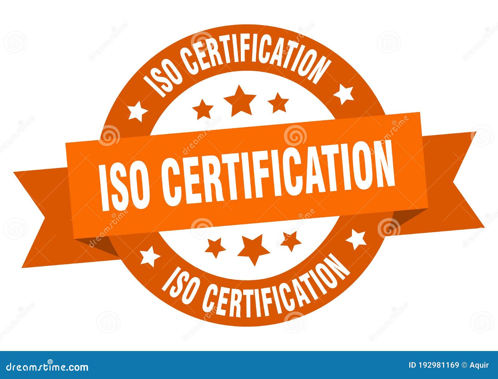 Iso Certification Round Ribbon Isolated Label. Iso Certification Sign ...