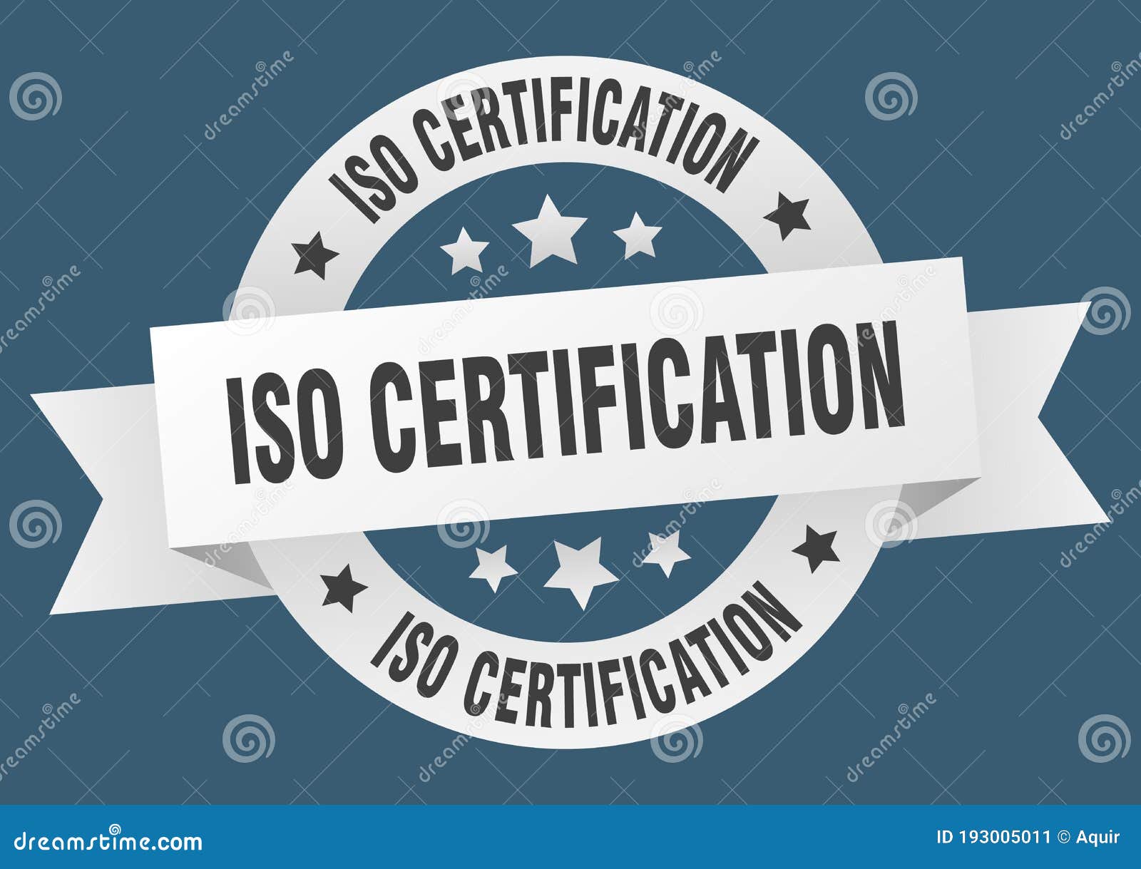 Iso Certification Round Ribbon Isolated Label. Iso Certification Sign ...