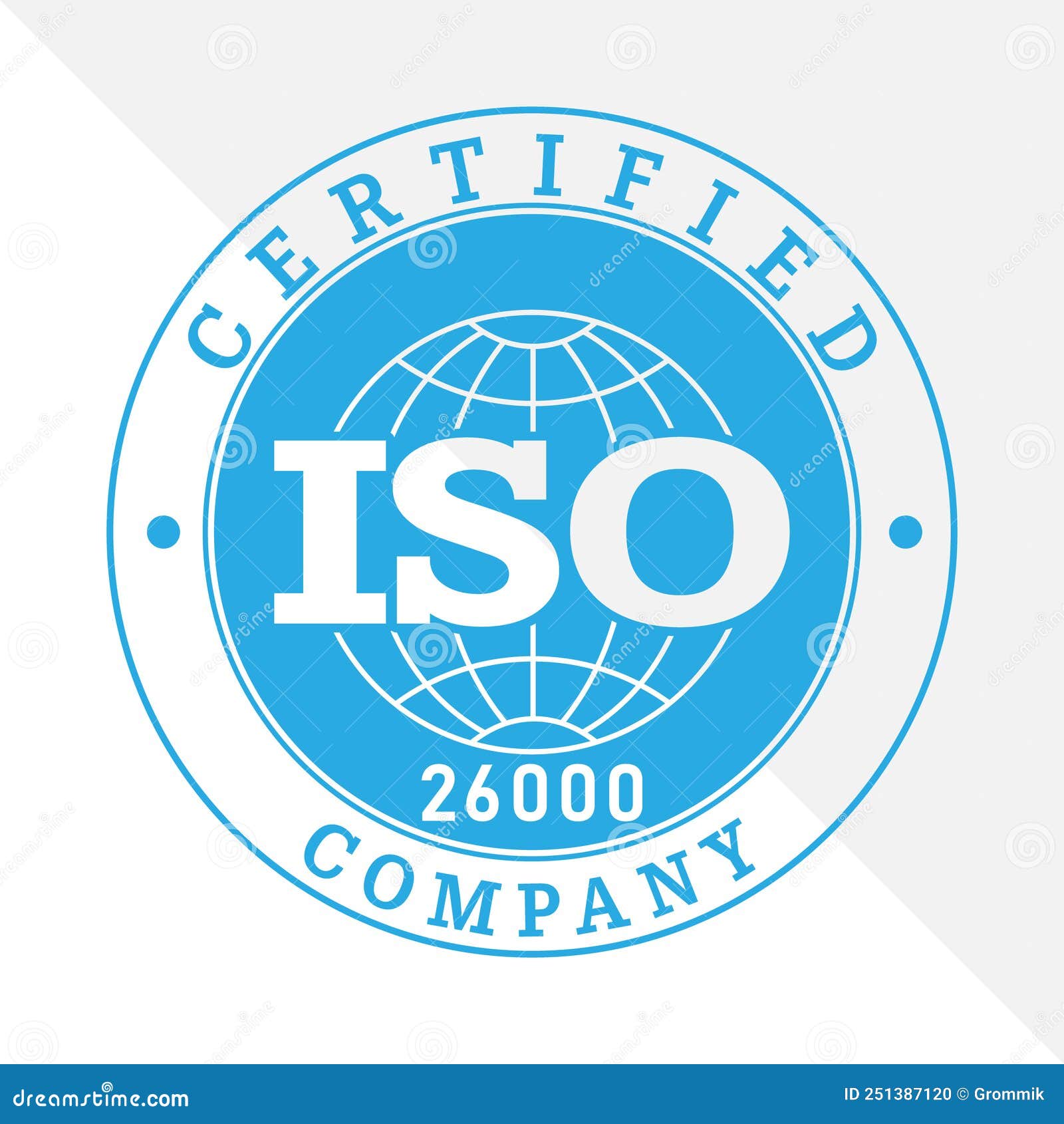ISO 26000 Certification Stamp. Flat Style Stock Vector - Illustration ...