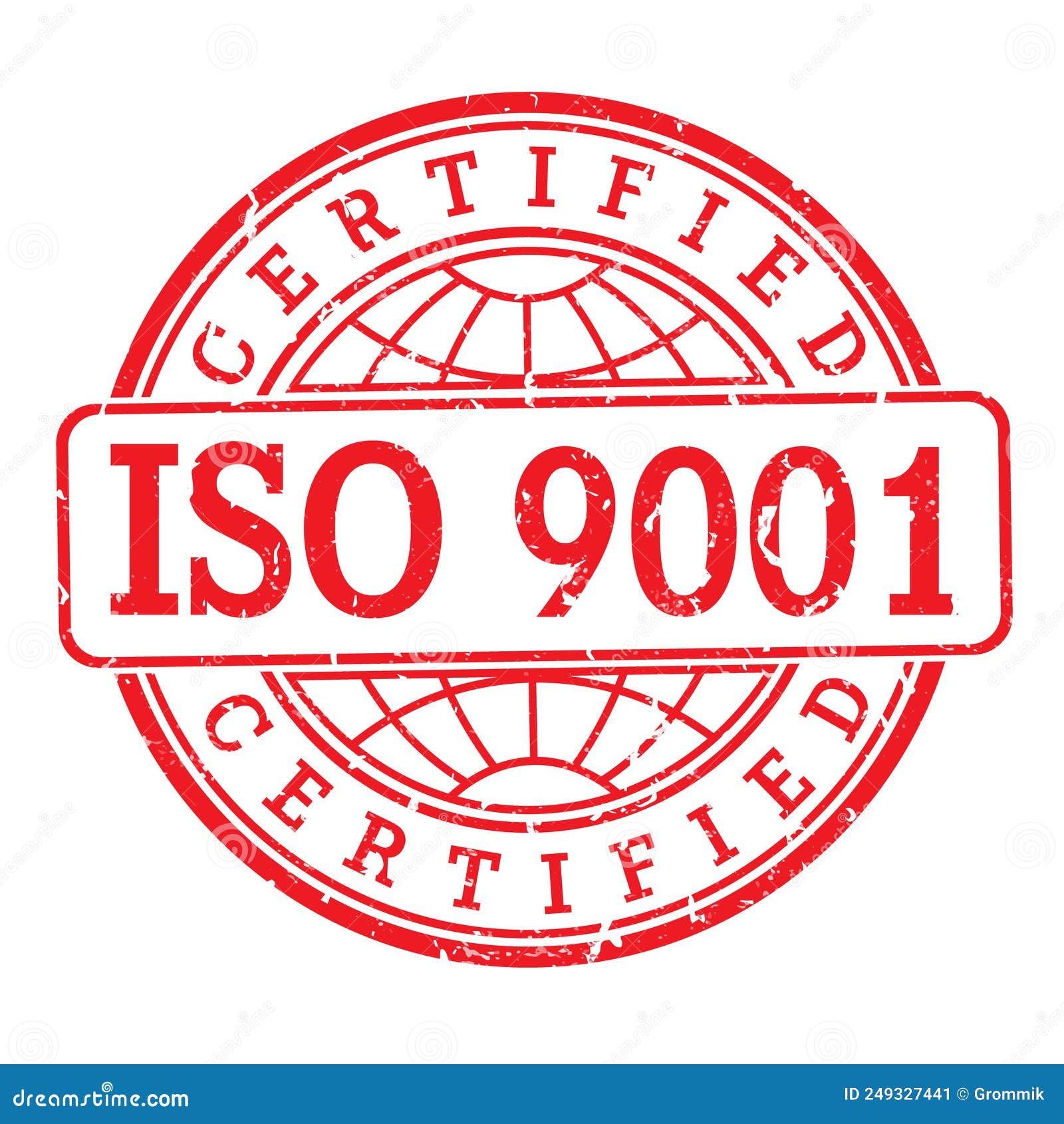 ISO 9001 Certification Stamp. Flat Style, Simple Design Stock Vector ...