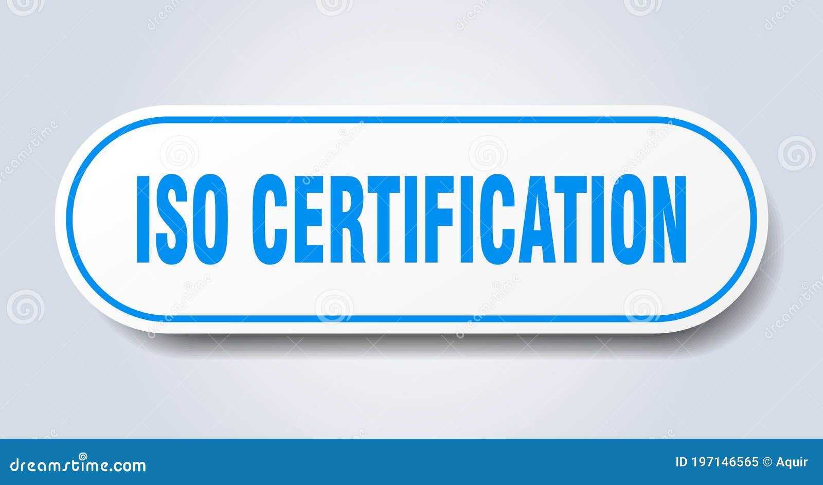 Iso certification sticker. stock vector. Illustration of square - 197146565