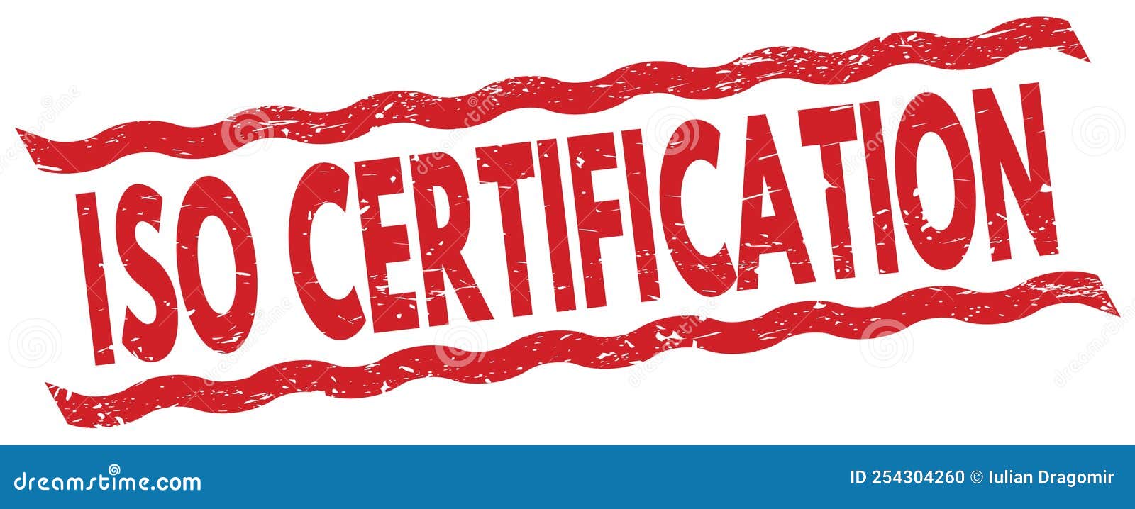 ISO CERTIFICATION Text on Red Lines Stamp Sign Stock Illustration ...