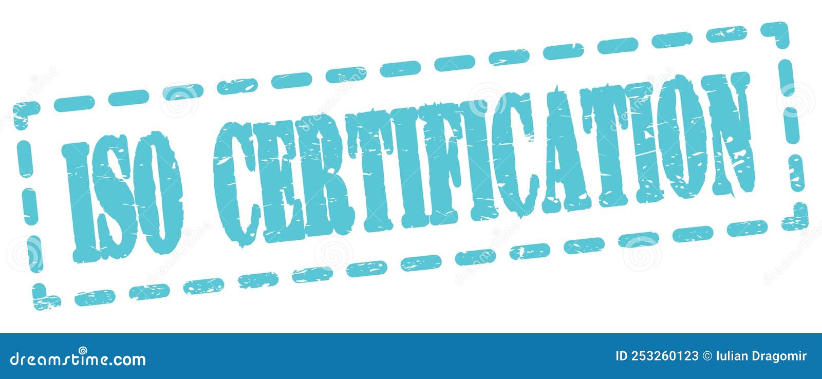 ISO CERTIFICATION Text Written on Blue Stamp Sign Stock Illustration ...