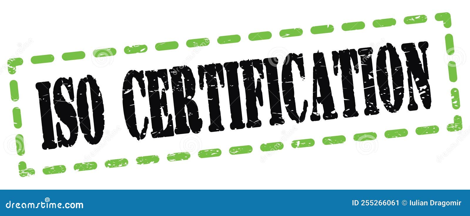 ISO CERTIFICATION Text Written on Green-black Stamp Sign Stock ...