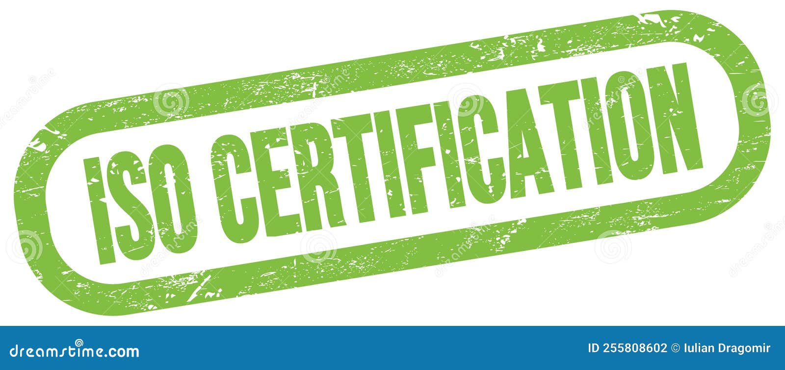 ISO CERTIFICATION, Text Written on Green Stamp Sign Stock Illustration ...