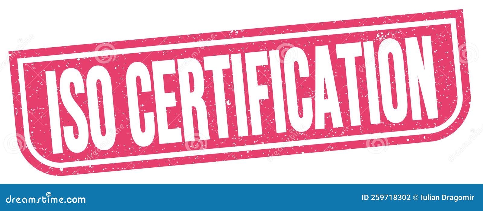 ISO CERTIFICATION Text Written on Pink Stamp Sign Stock Illustration ...