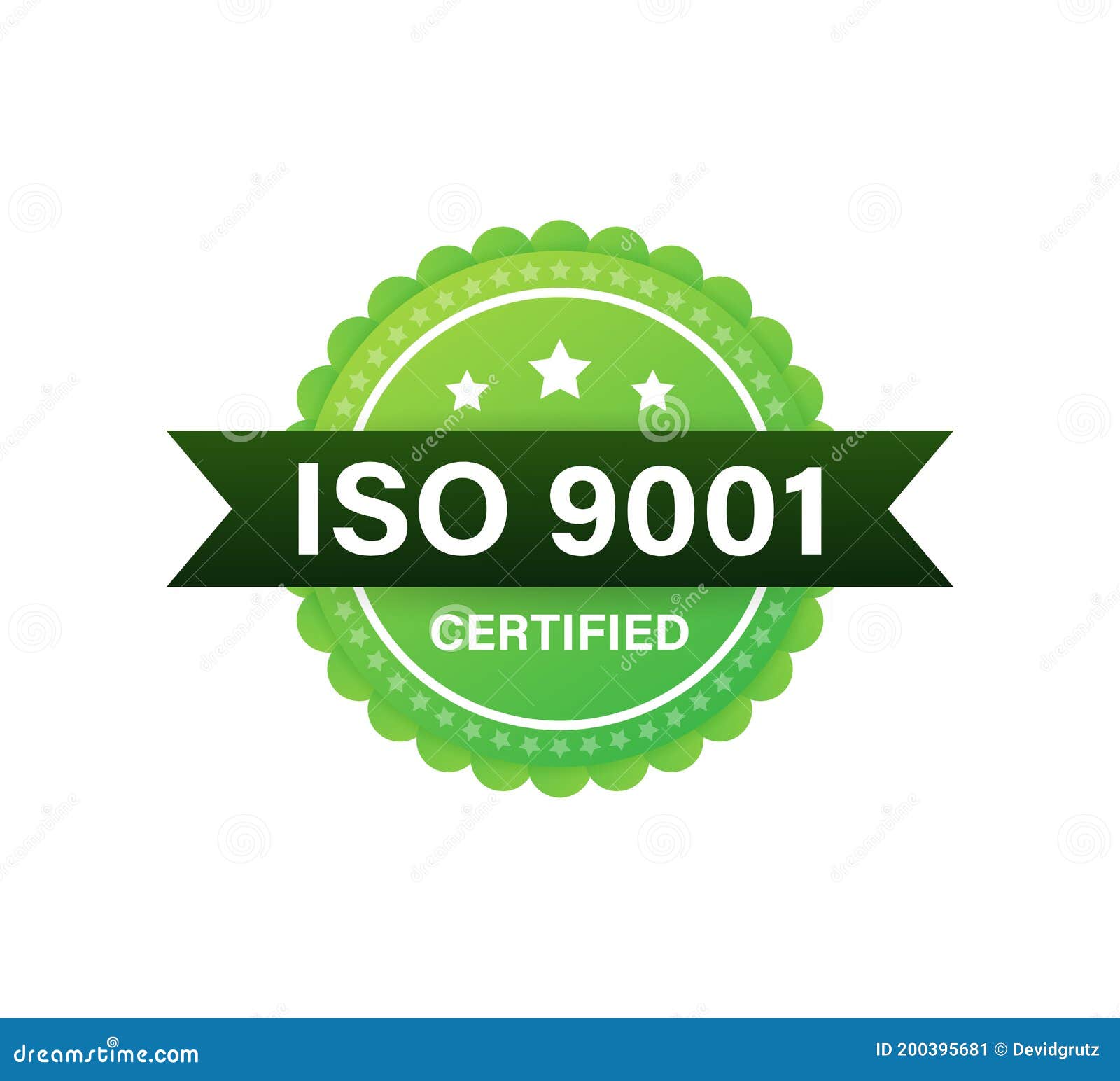 ISO 9001 Certified Badge, Icon. Certification Stamp. Flat Design Vector ...