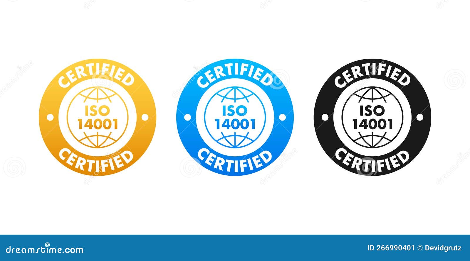 ISO 14001 Certified Badge, Icon. Certification Stamp. Flat Design ...