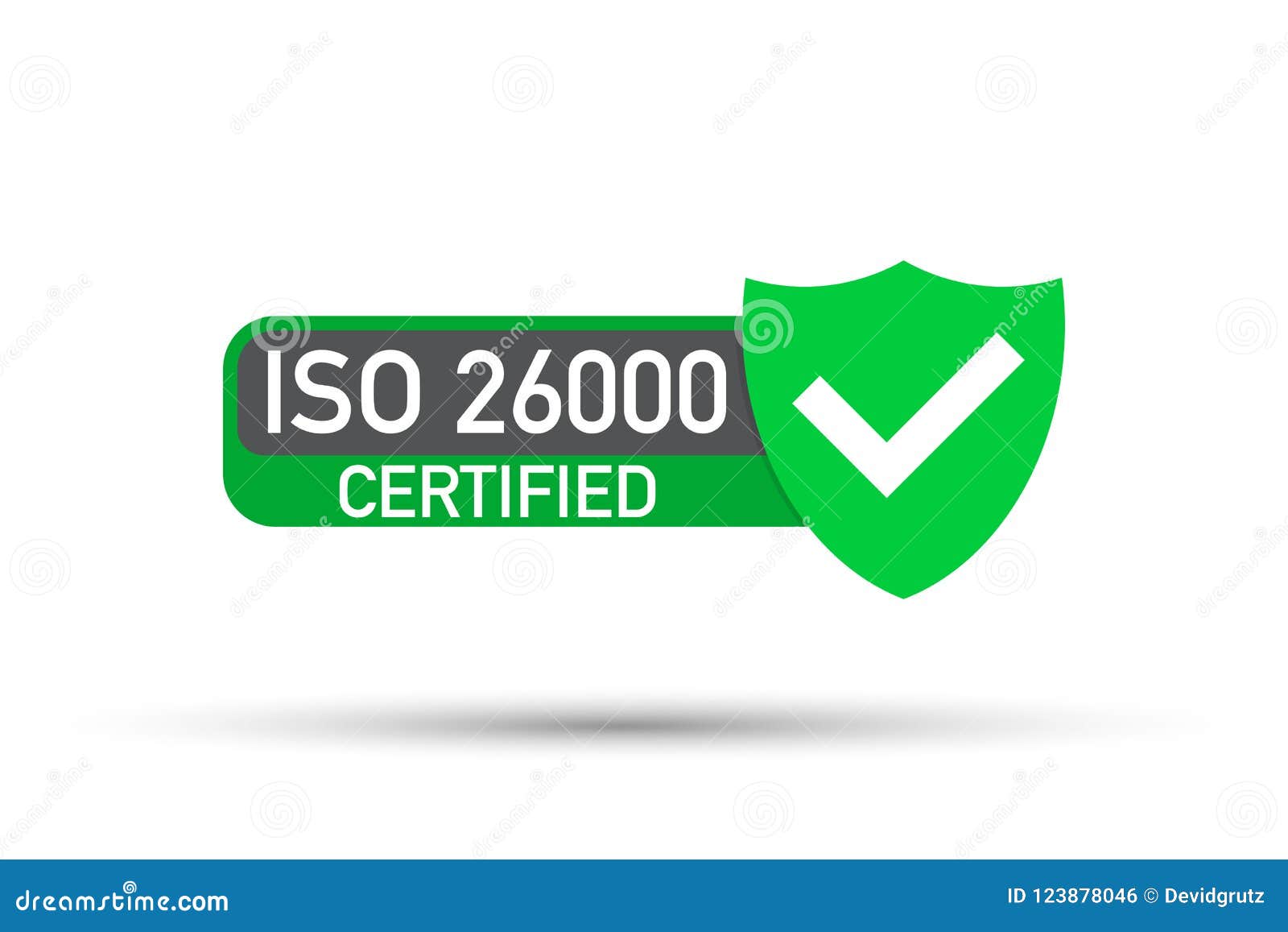 ISO 26000 Certified Badge, Icon. Certification Stamp. Flat Design ...