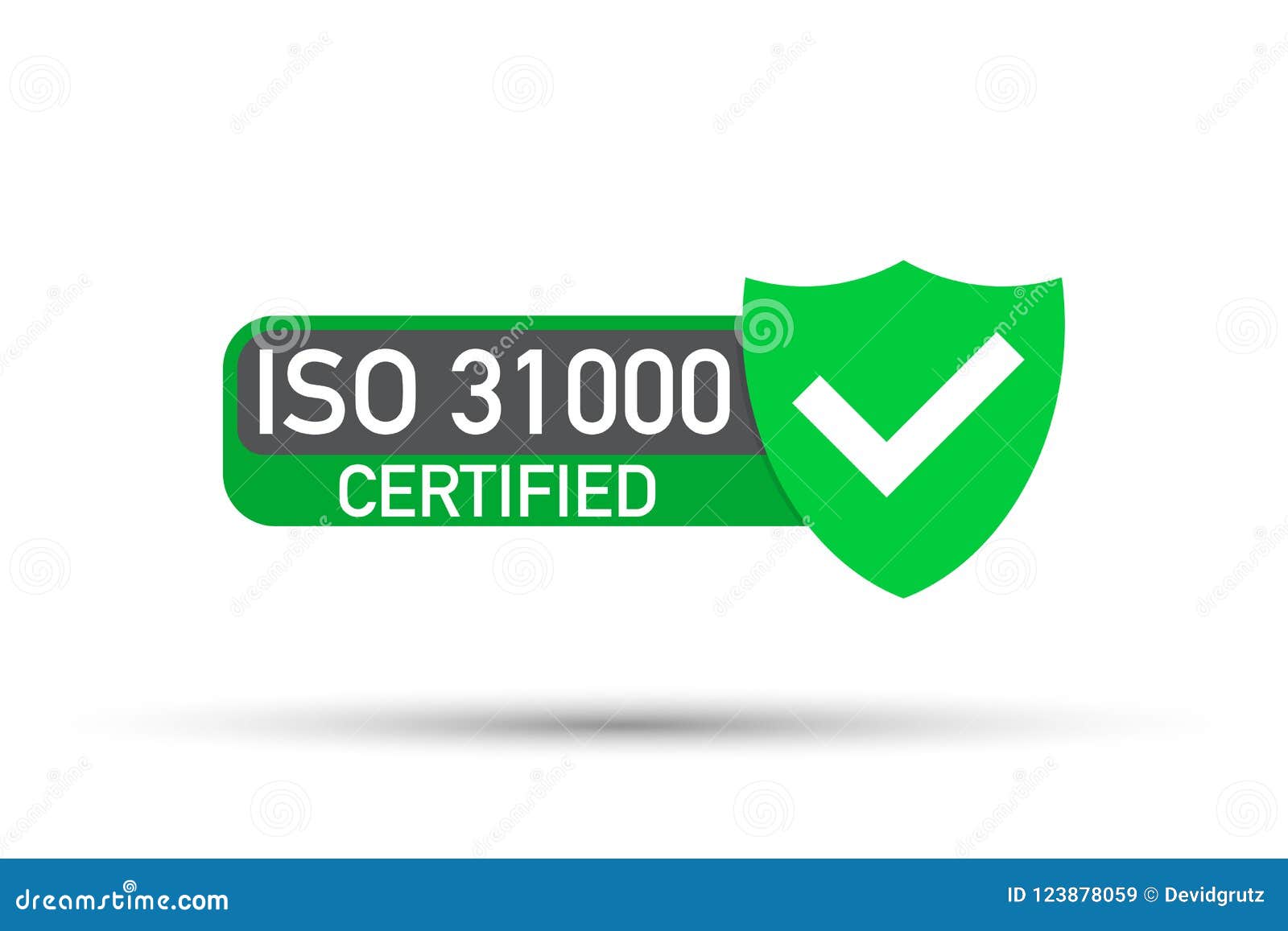 ISO 31000 Certified Badge, Icon. Certification Stamp. Flat Design ...