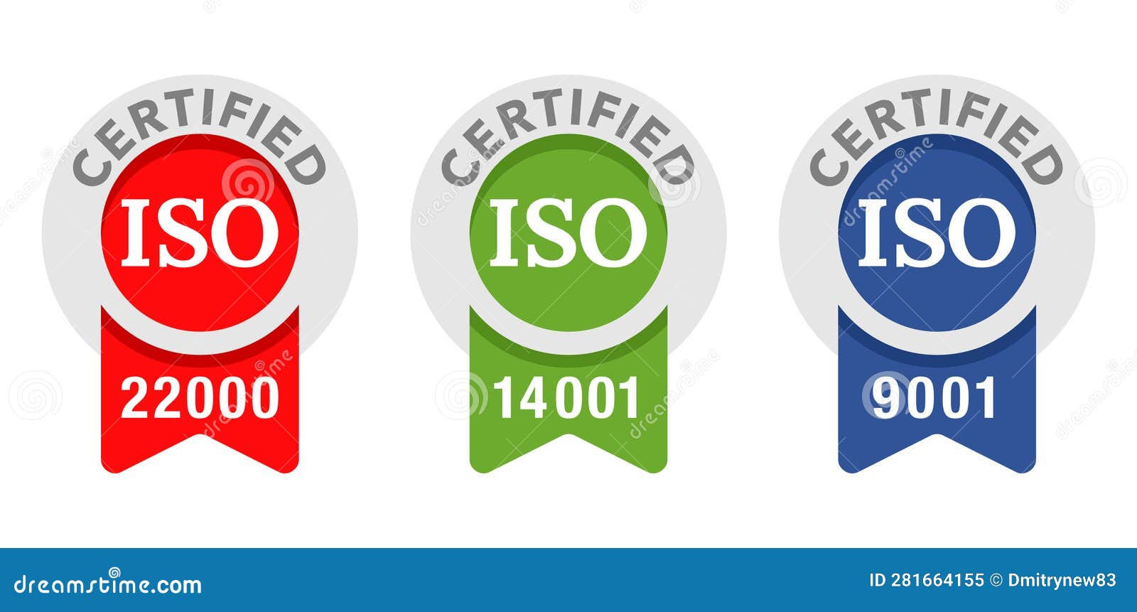 ISO Certified Badges in Award Shape Stock Vector - Illustration of ...
