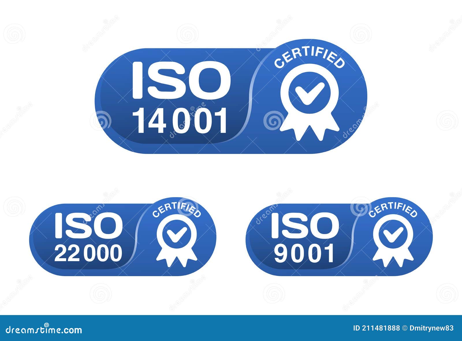 ISO 9001, ISO 14001, ISO 22000. The Check Mark In The Form Of A Puzzle ...