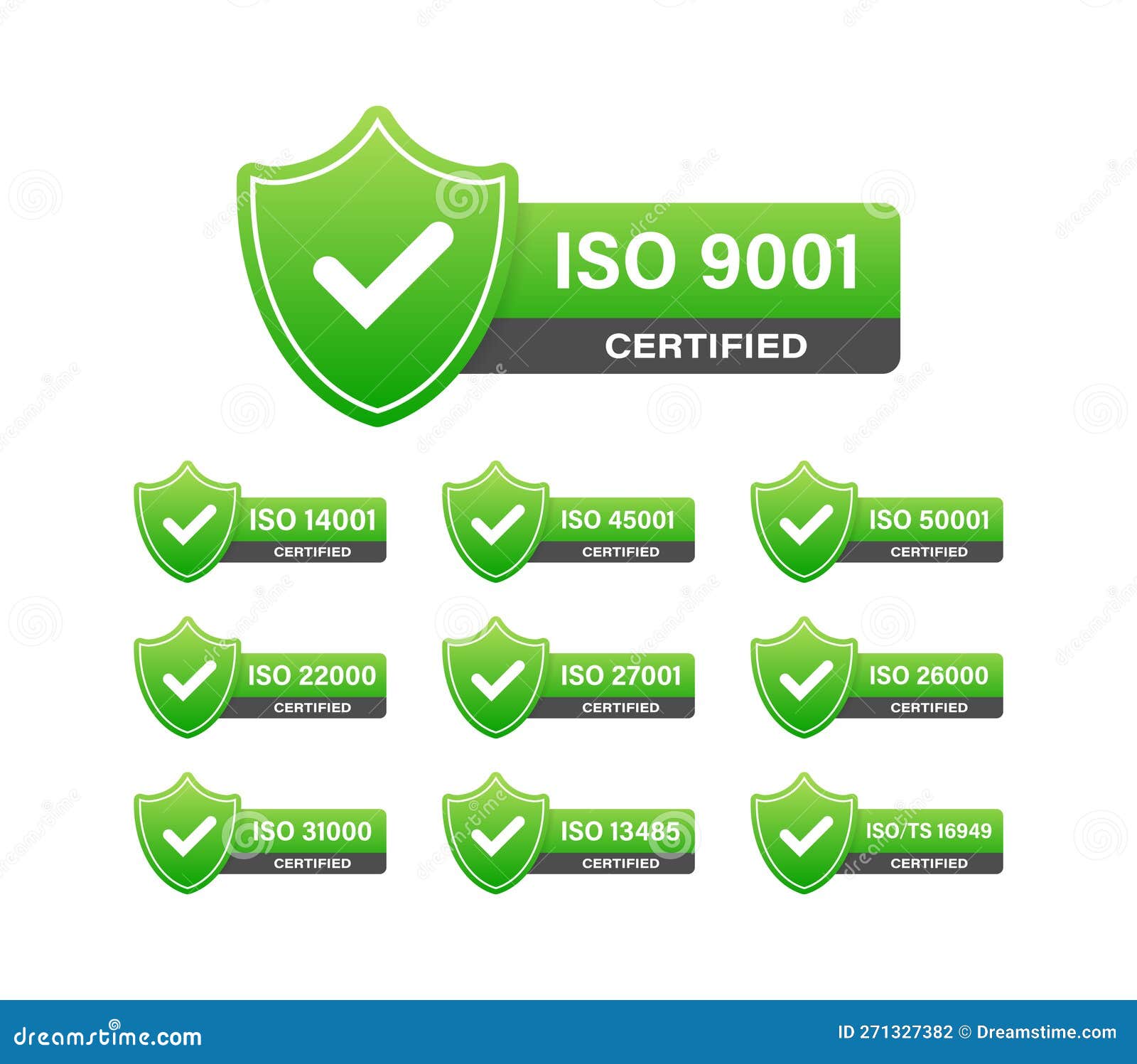 ISO Certified Set Stamp and Labels. Quality Management System Certified ...