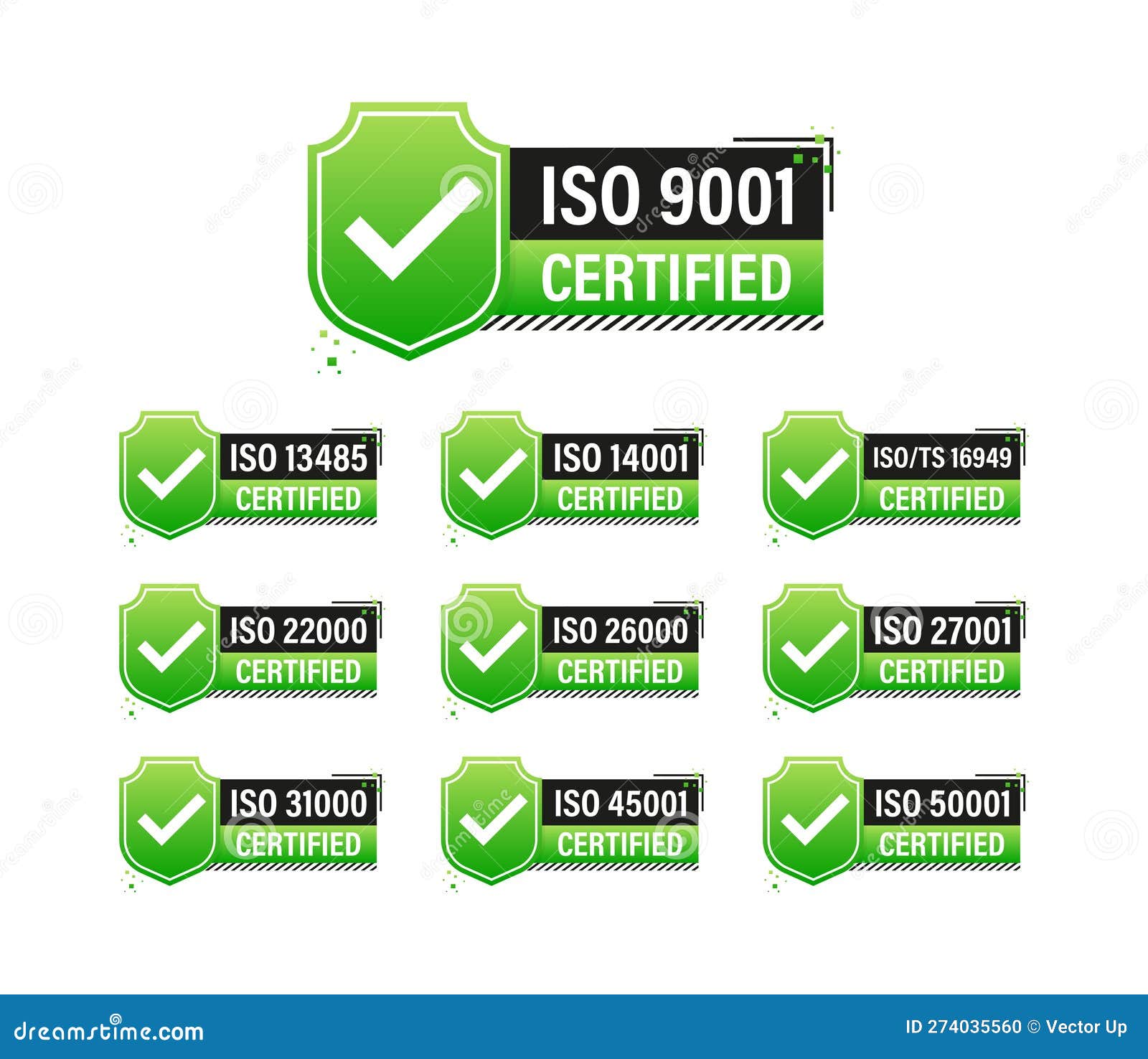 ISO Certified Set Stamp and Labels. Quality Management System Certified ...