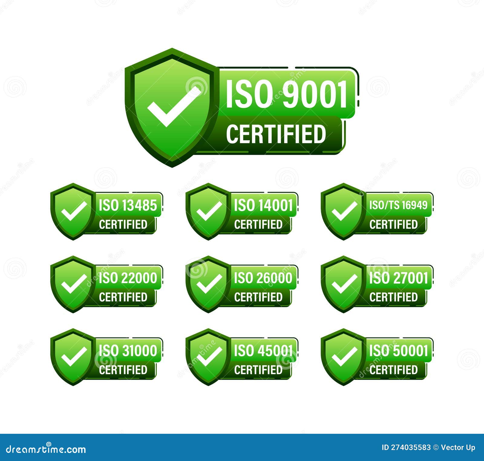 ISO Certified Set Stamp and Labels. Quality Management System Certified ...