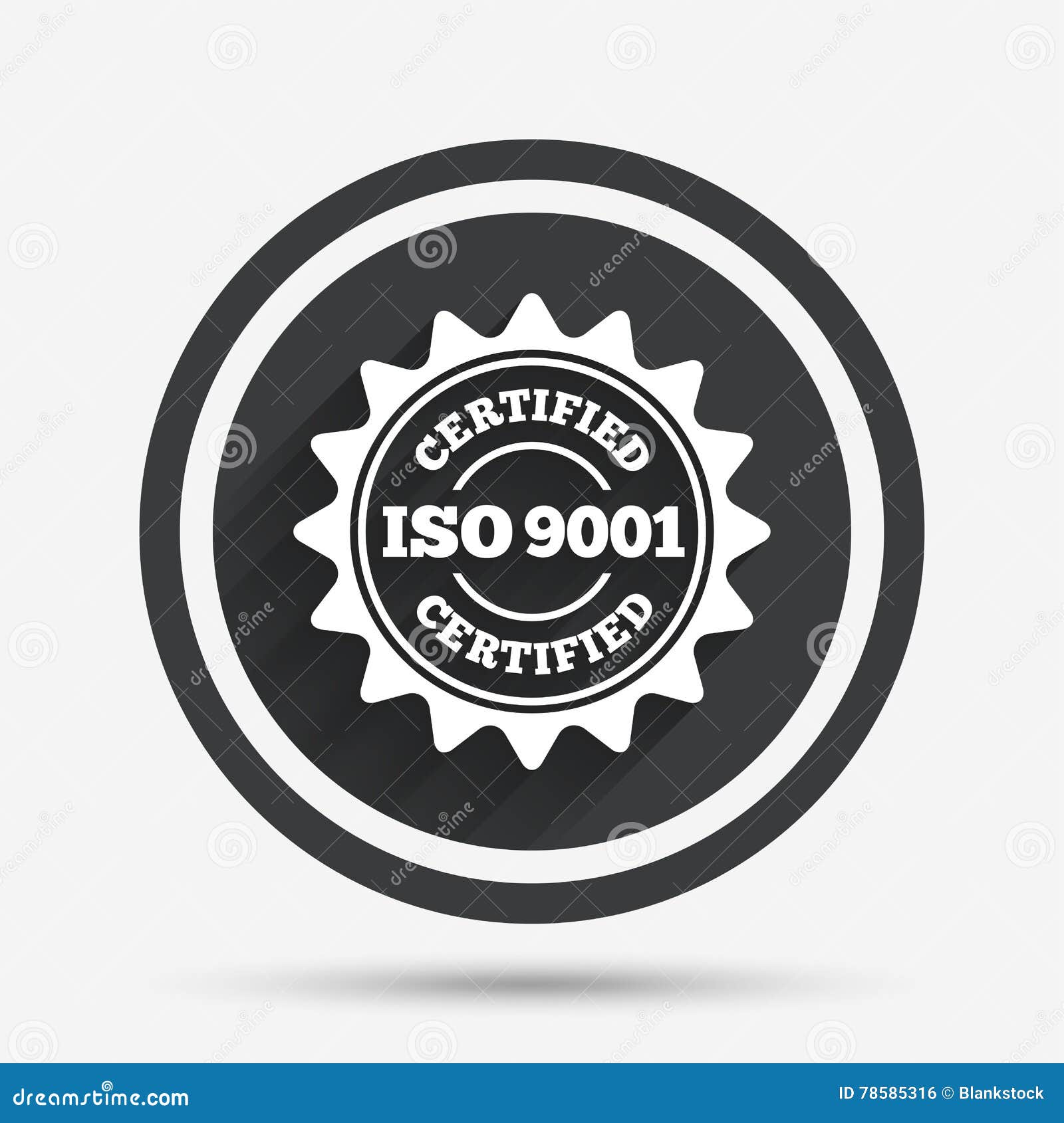ISO 9001 Certified Sign. Certification Stamp. Stock Vector ...