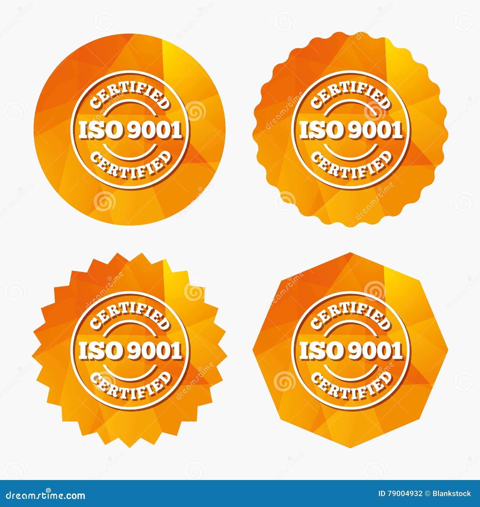 ISO 9001 Certified Sign. Certification Stamp. Stock Vector ...