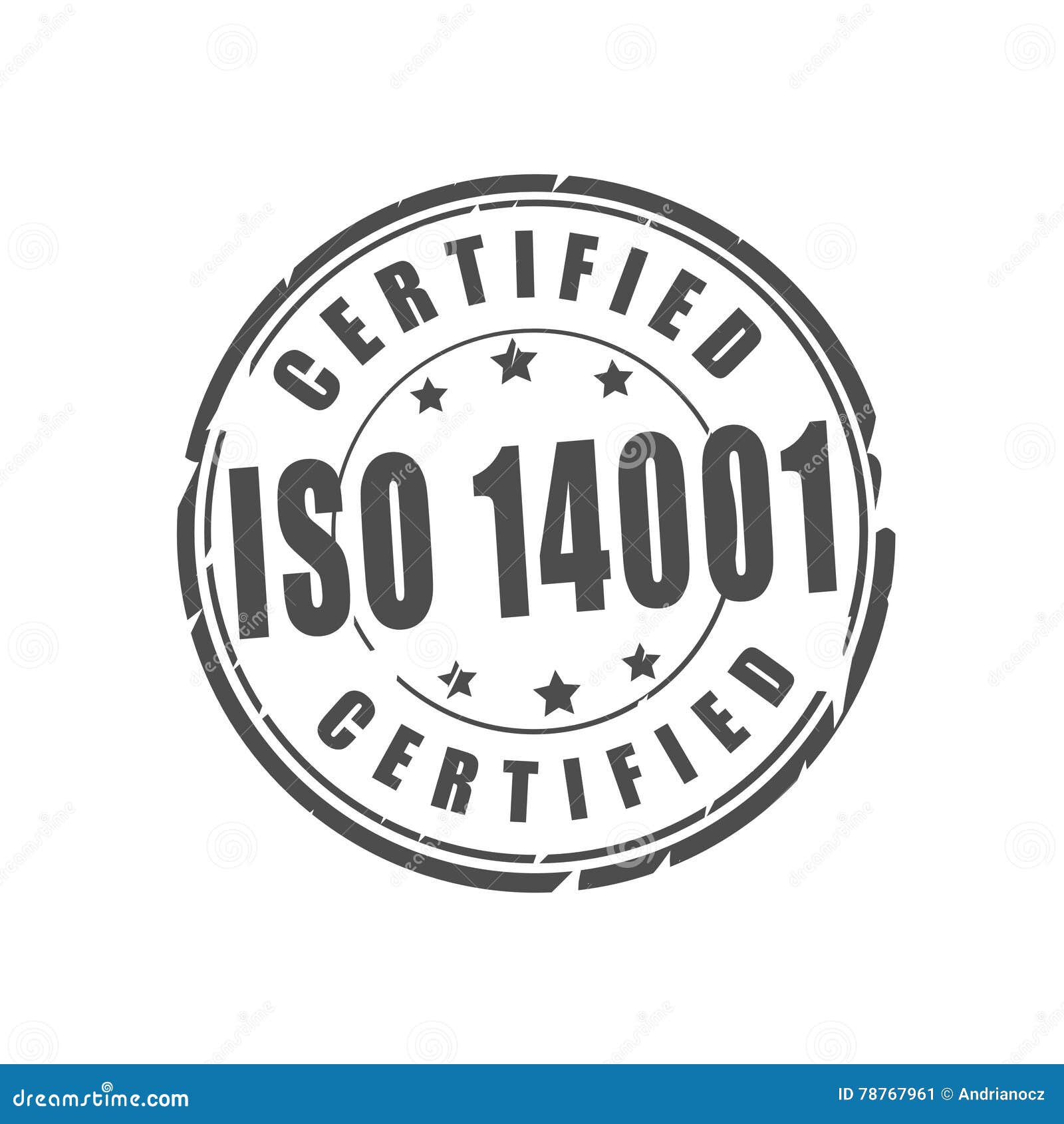 ISO 14001 Certified Golden Label On White Background. Vector ... ISO 14001 Certified Golden Label On White Background. Vector ...