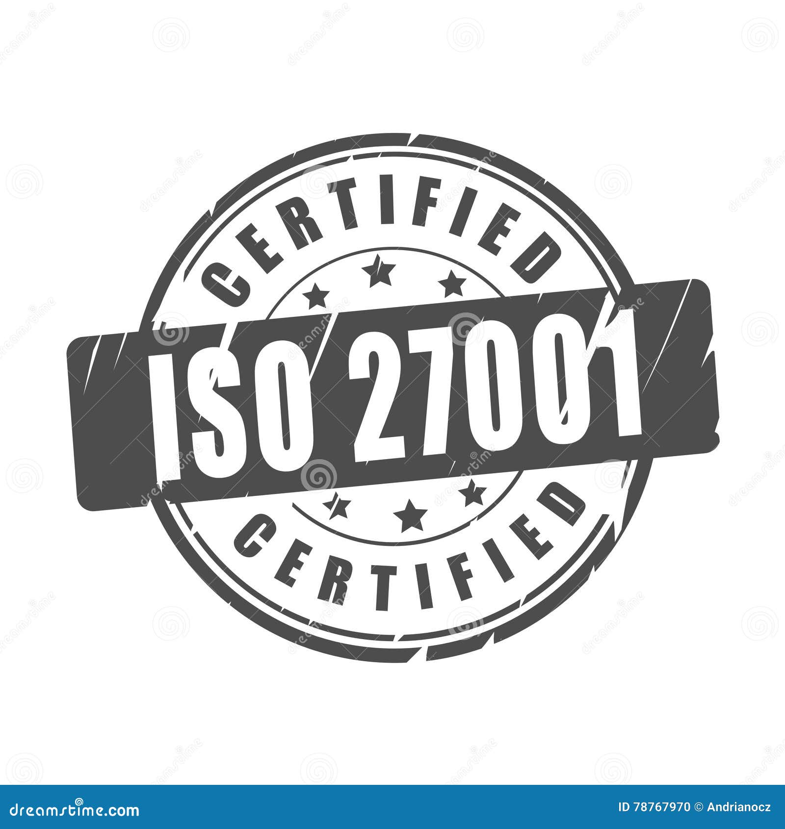 ISO 27001 Certified Vector Stamp Stock Vector - Illustration of ...
