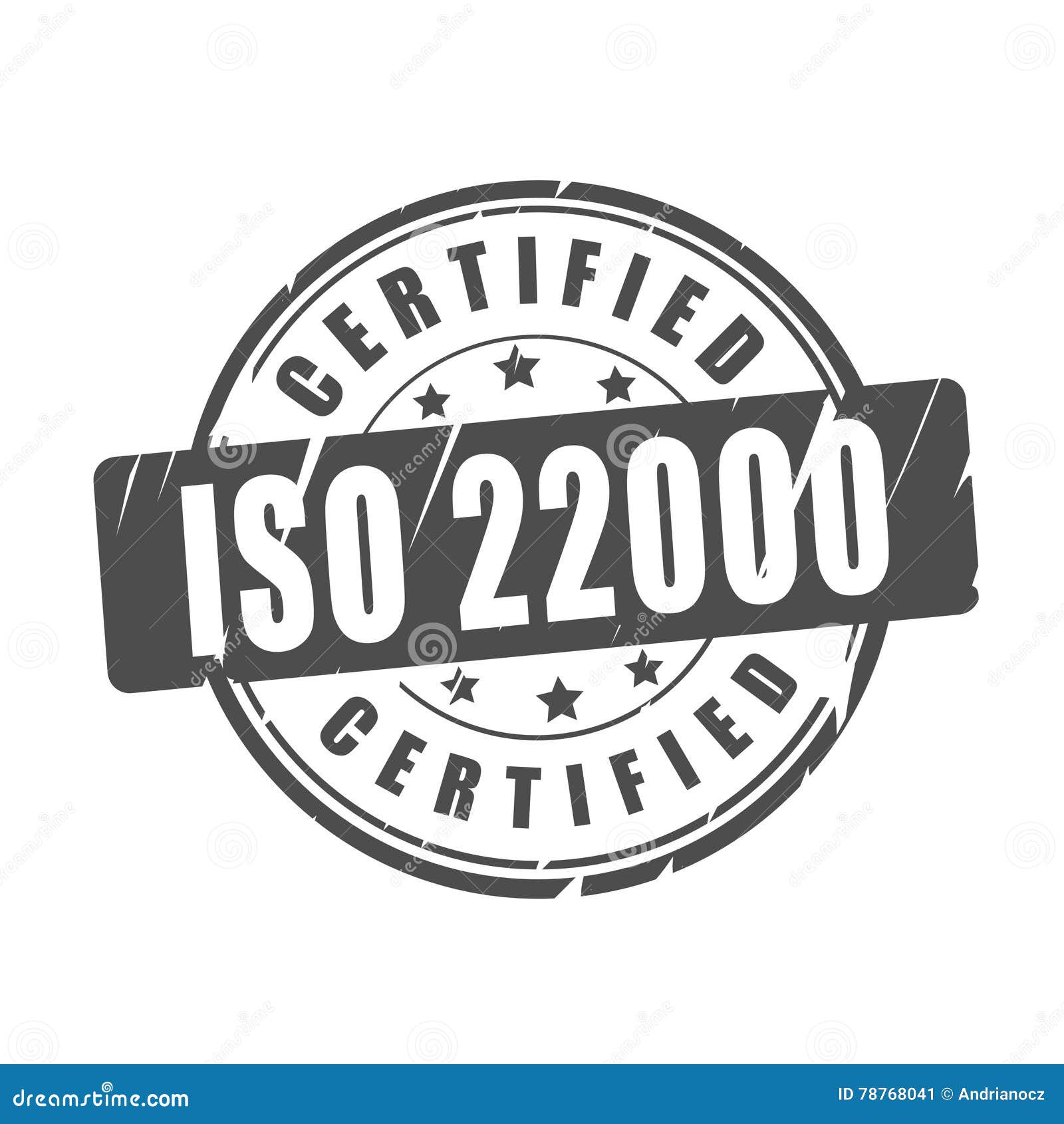ISO 22000 Certified Vector Stamp Stock Illustration - Illustration of ...