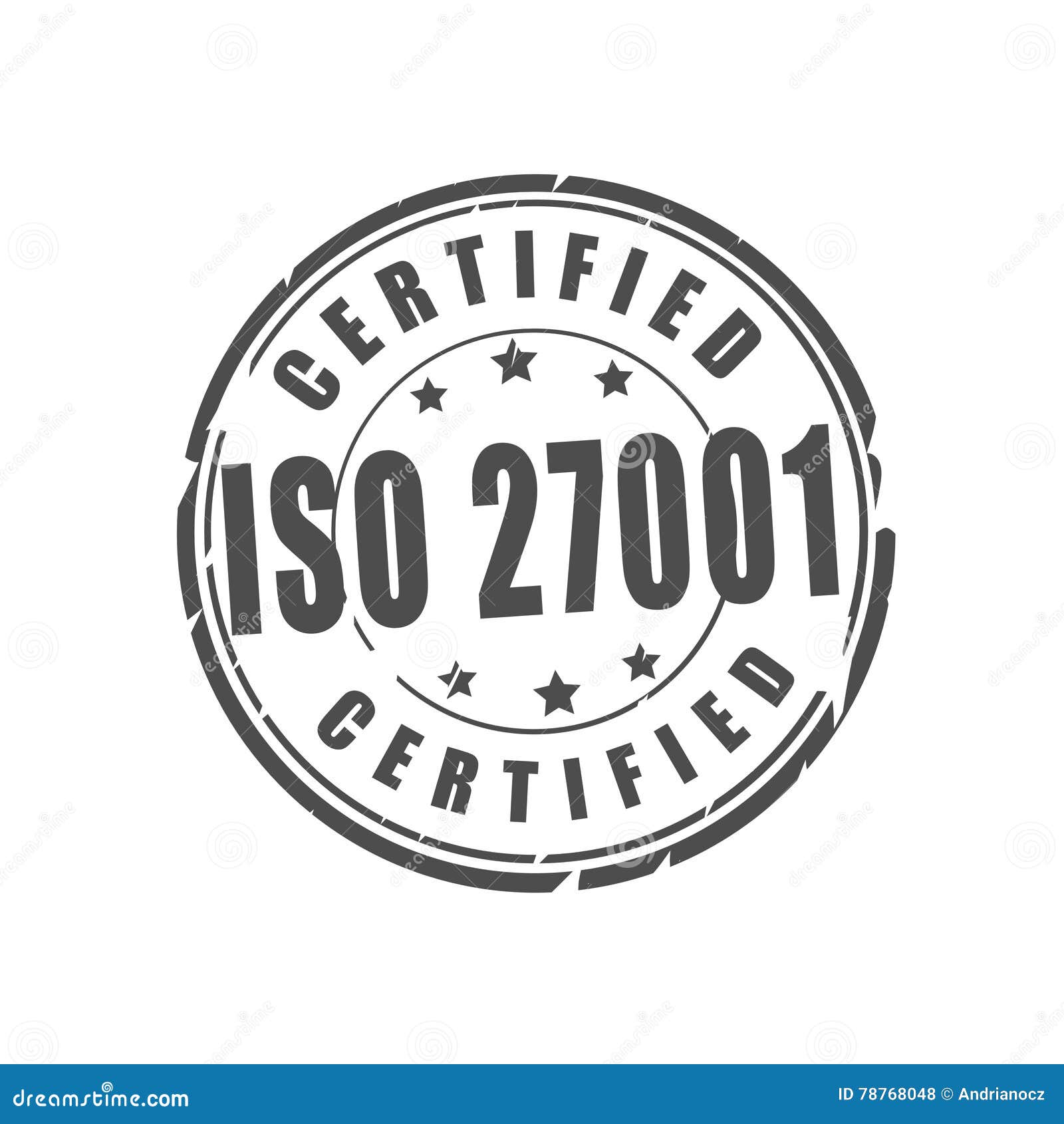 ISO 27001 Certified Vector Stamp Stock Illustration - Illustration of ...