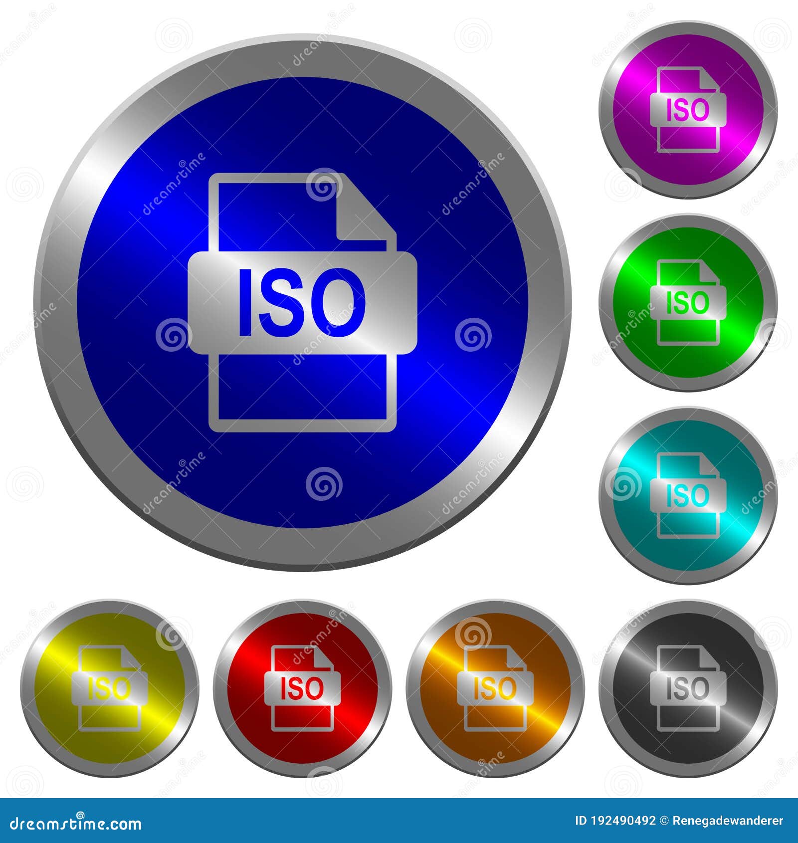 ISO File Format Luminous Coin-like Round Color Buttons Stock Vector ... ISO File Format Luminous Coin-like Round Color Buttons Stock Vector ...