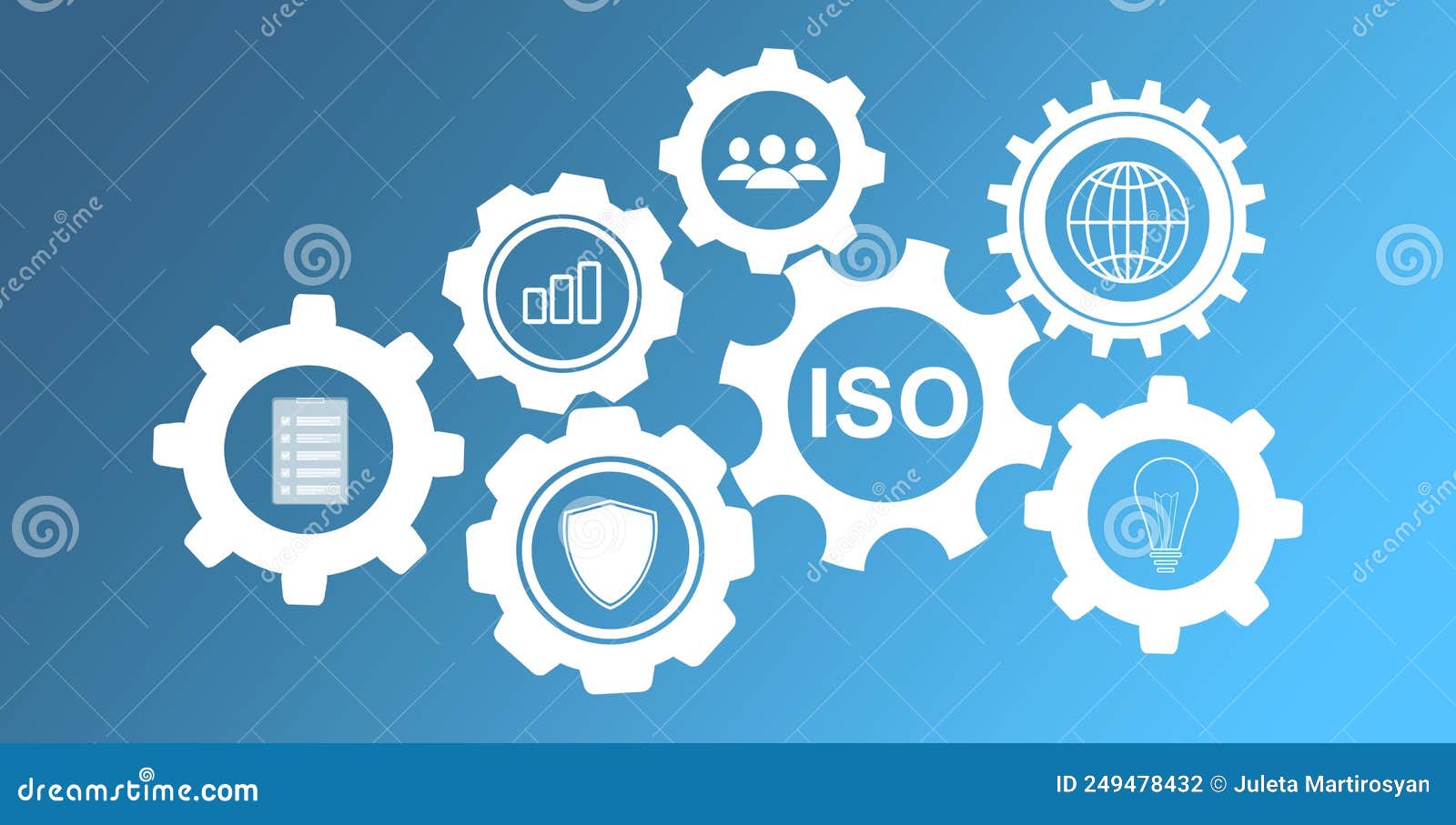 ISO and Gear Icons. Working Mechanism Stock Photo - Image of round ...