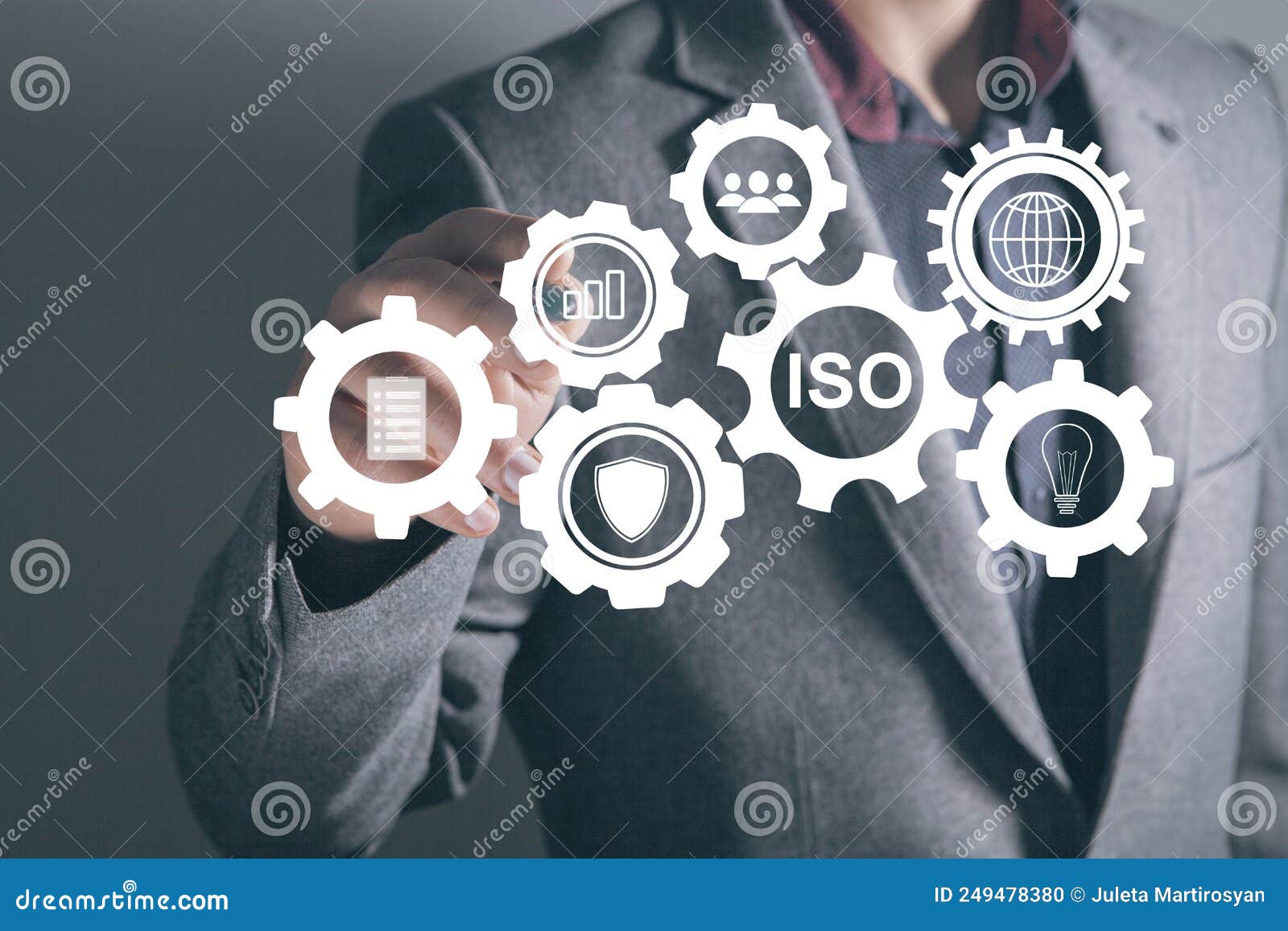 ISO and Gear Icons. Working Mechanism Stock Photo - Image of grunge ...
