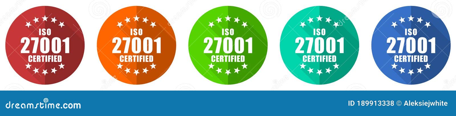 Iso 27001 Icon Set, Vector Illustration In 6 Colors Options For ...