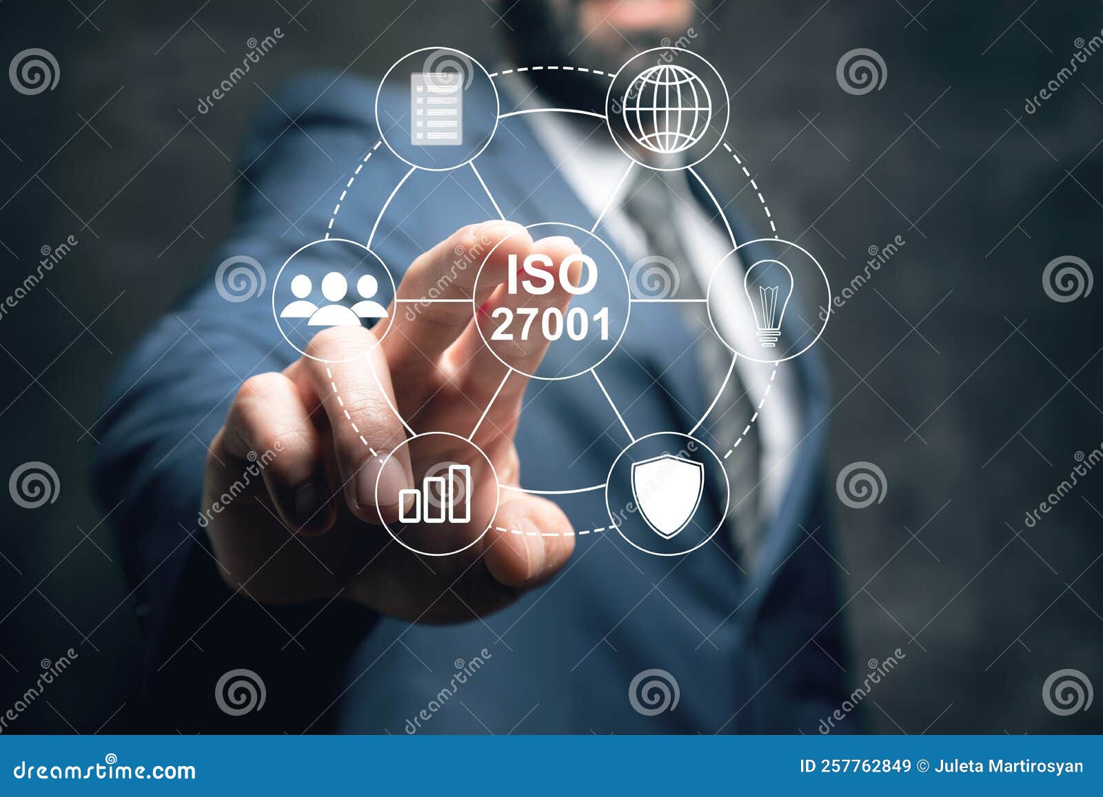 ISO 27001 and icons stock image. Image of banner, management - 257762849