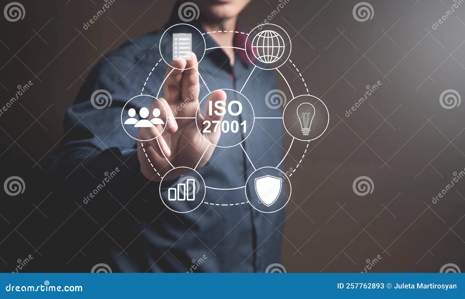 ISO 27001 and icons stock image. Image of satisfaction - 257762893