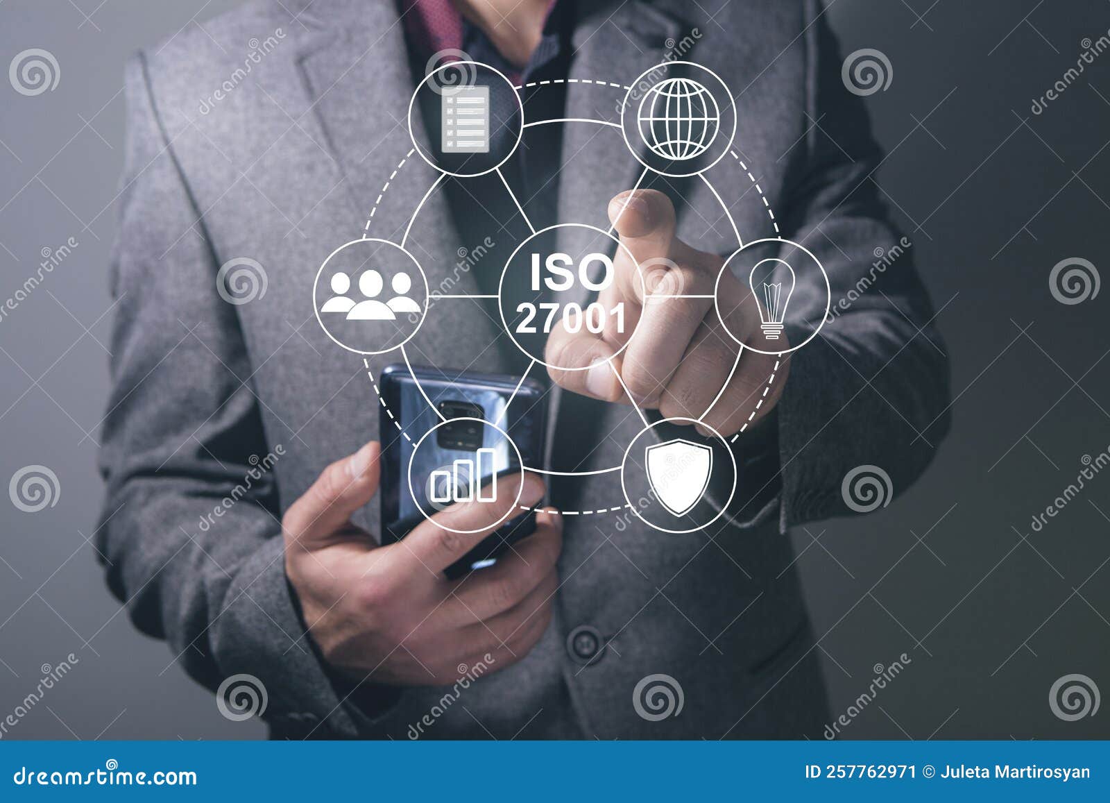 ISO 27001 and icons stock image. Image of icons, icon - 257762971