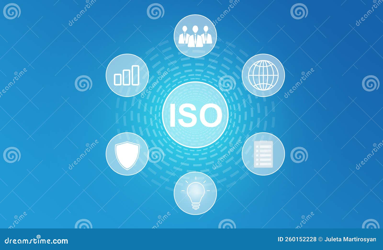 ISO and Icons on a Virtual Screen Stock Illustration - Illustration of ...