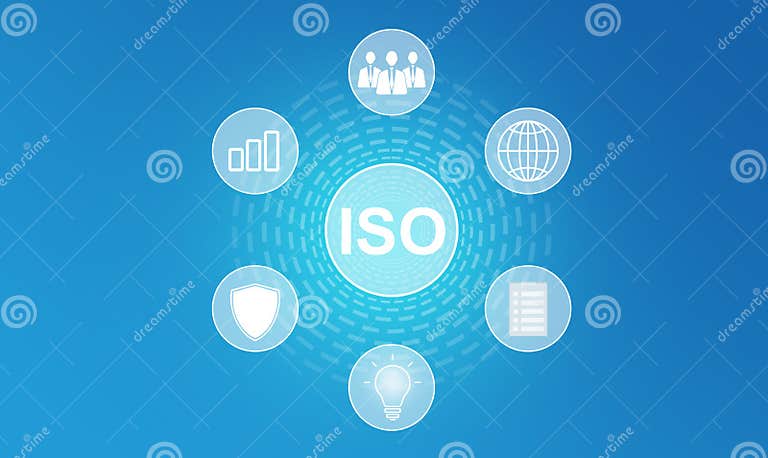 ISO and Icons on a Virtual Screen Stock Illustration - Illustration of ...