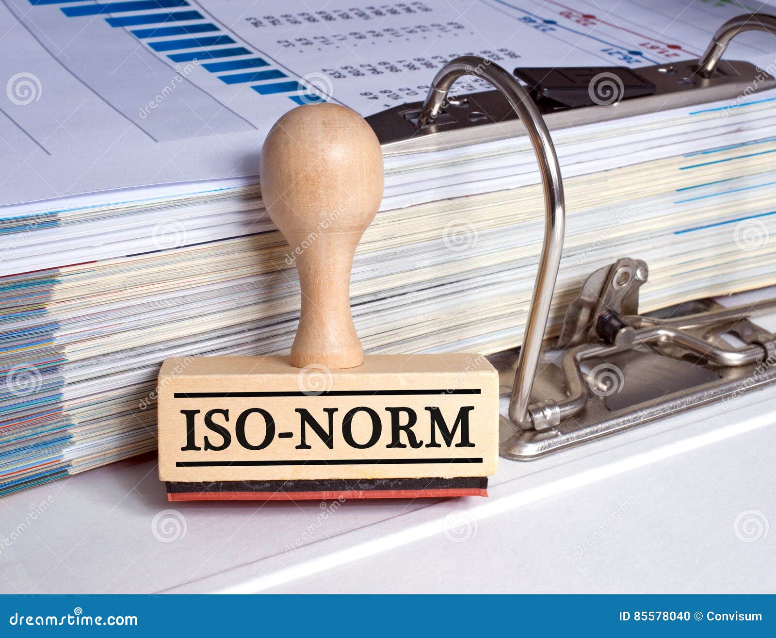 Iso-Norm Stamp in the Office Stock Photo - Image of production ...